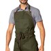 Utility Apron Folds Into a Knife Roll, Leather Trim Heavy-duty Green ...