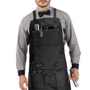 Barber Apron Leather Straps, Pockets, Loops and Reinforcements Cross ...