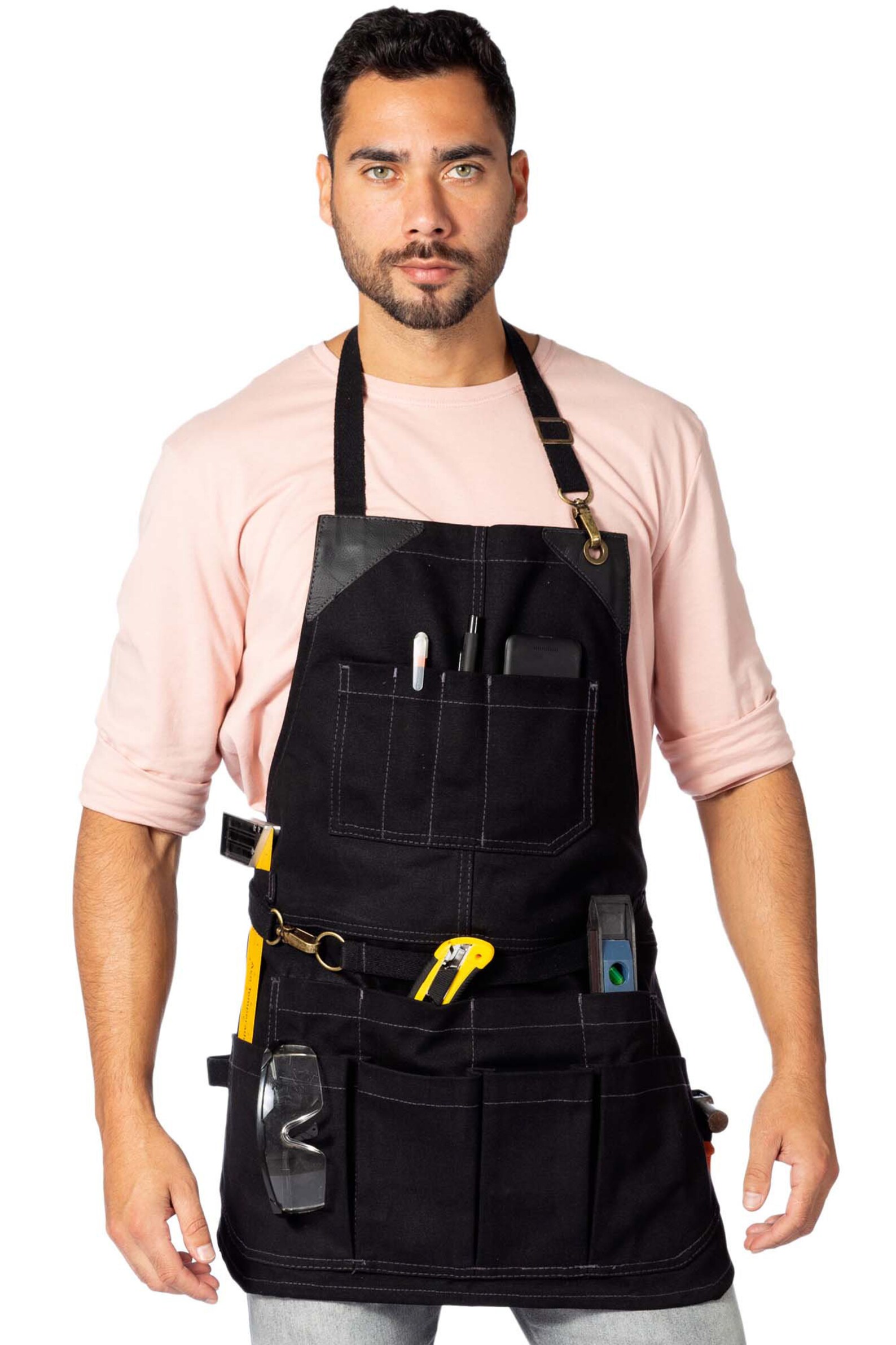 Tool Apron Green Brown Gray or Black Waxed Canvas Leather - Etsy