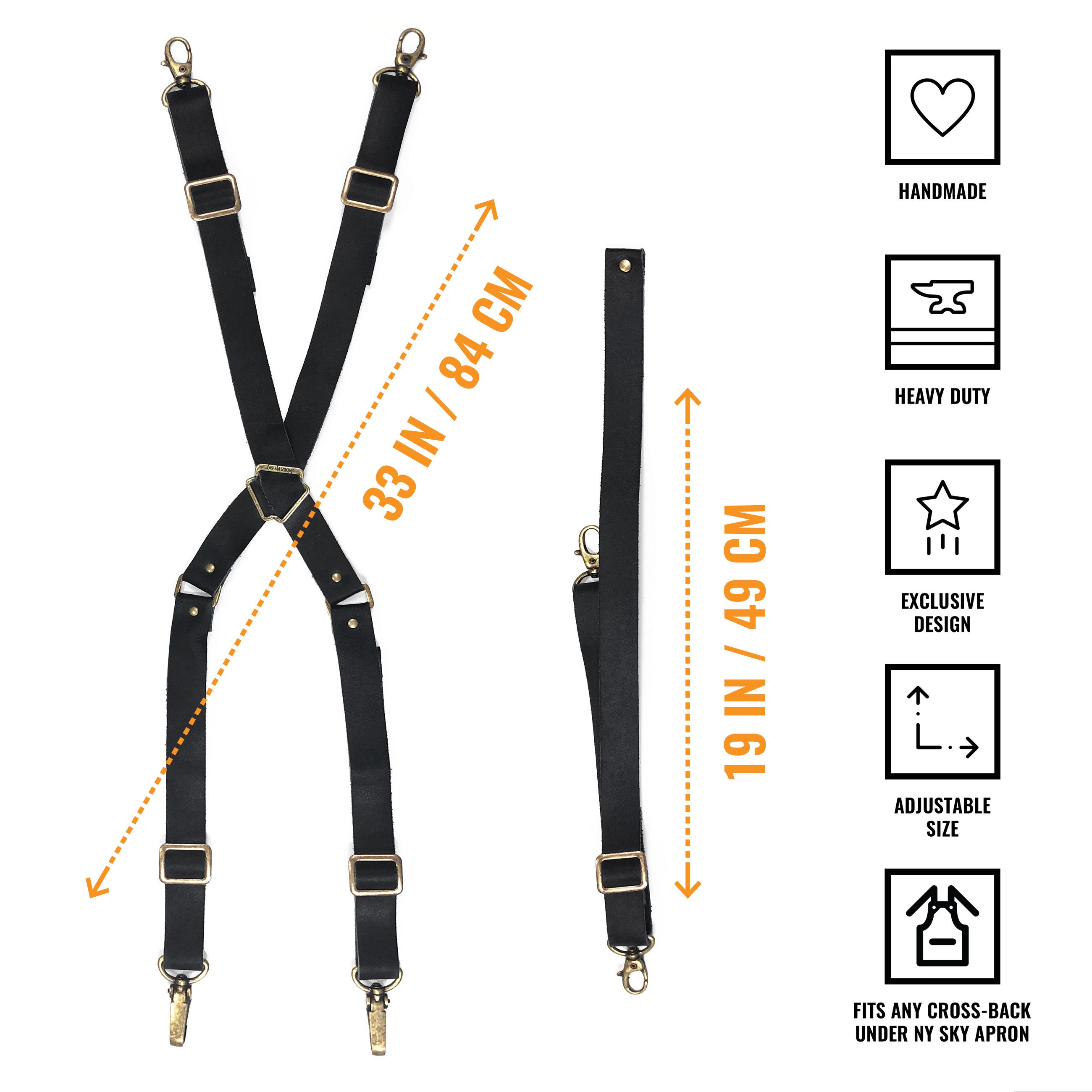 Brown or Black Leather Straps for Crossback Apron Shoulder & - Etsy