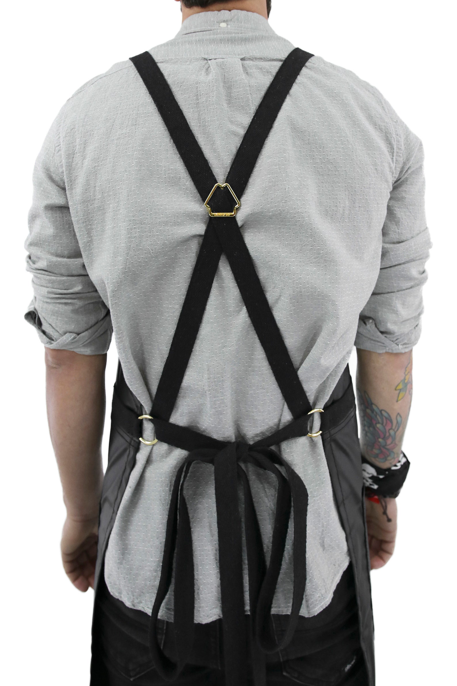 Coated Apron Cross-back Black or Brown Twill Gold Chrome - Etsy