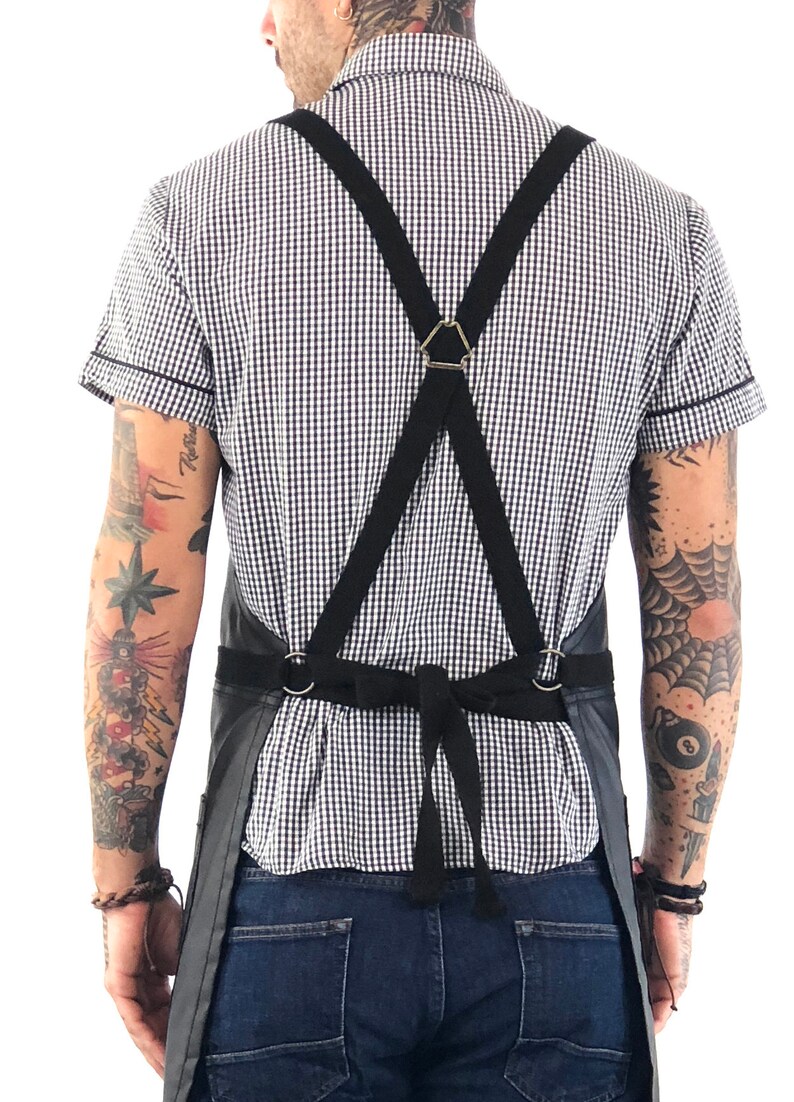 Coated Apron Cross-back Black or Brown Twill Gold Chrome - Etsy