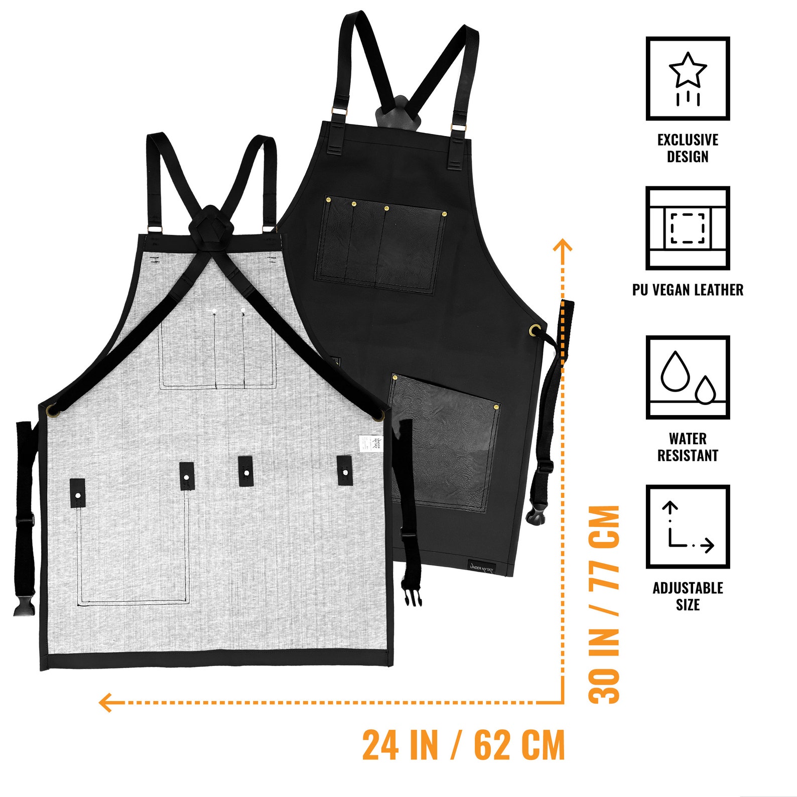 Leather Apron Cross-back Straps Riveted Reinforced PU - Etsy