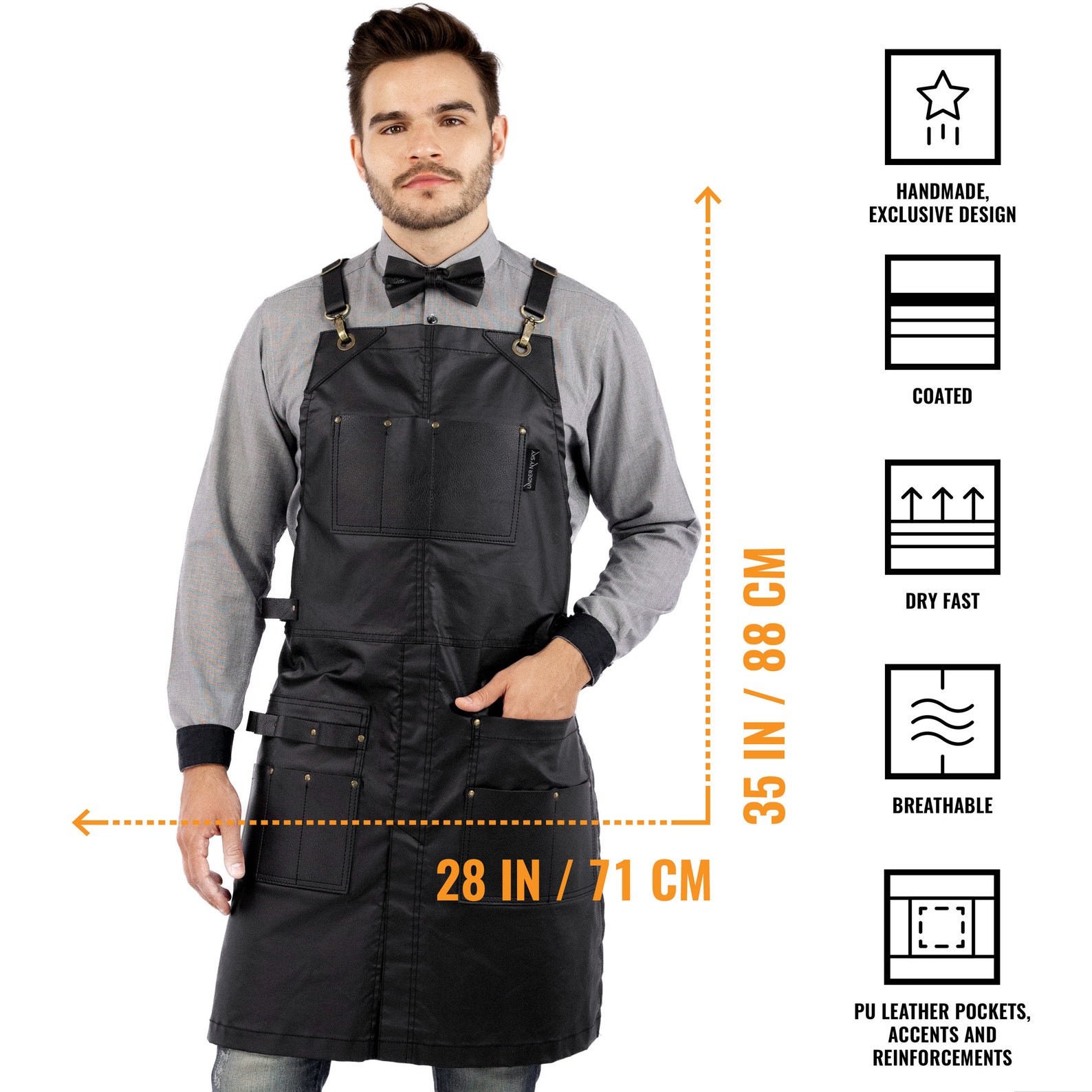 Barber Apron Leather Straps Pockets Loops and - Etsy