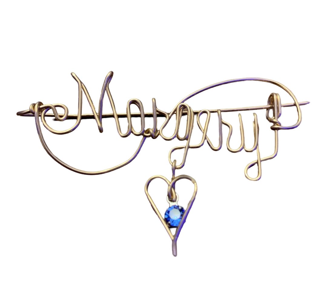Personalized Gold Wire Name Pin/brooch, Custom Pin - Etsy