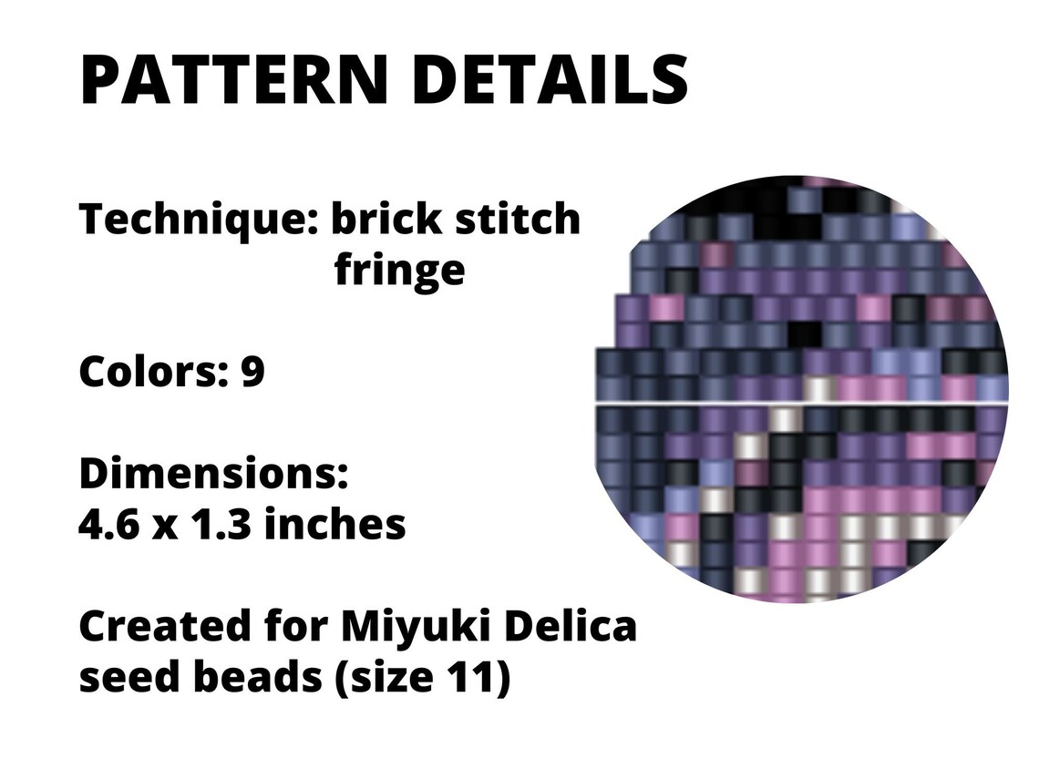 Galaxy Spiral Seed Bead Fringe Earring Pattern, Brick Stitch Space ...