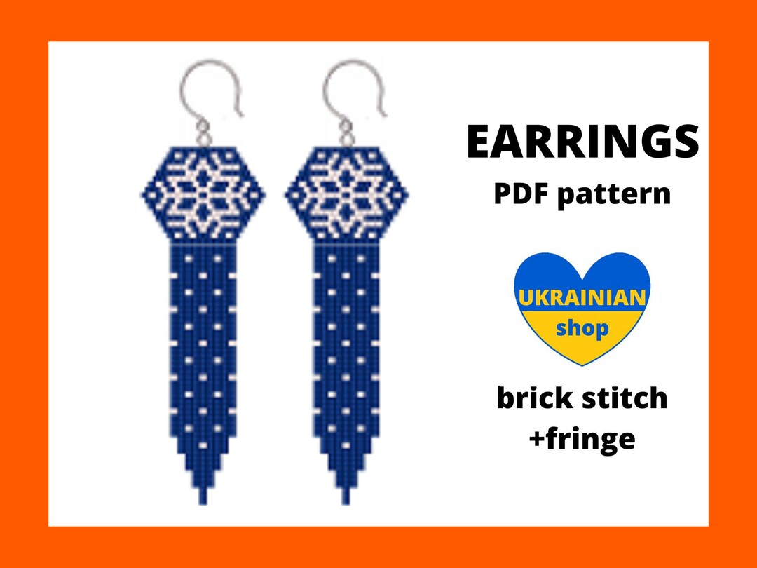 Christmas Snowflake Earring Pattern, Brick Stitch Pattern, Seed Bead ...