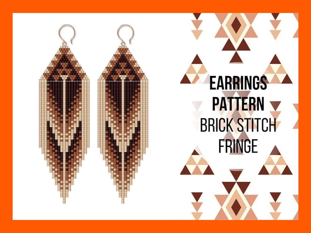 Western Style Seed Bead Fringe Earring Pattern, Tribal Ethnic Design ...