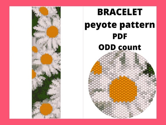 Daisy Flower Peyote Bead Patterns Peyote Bracelet Patterns | Etsy