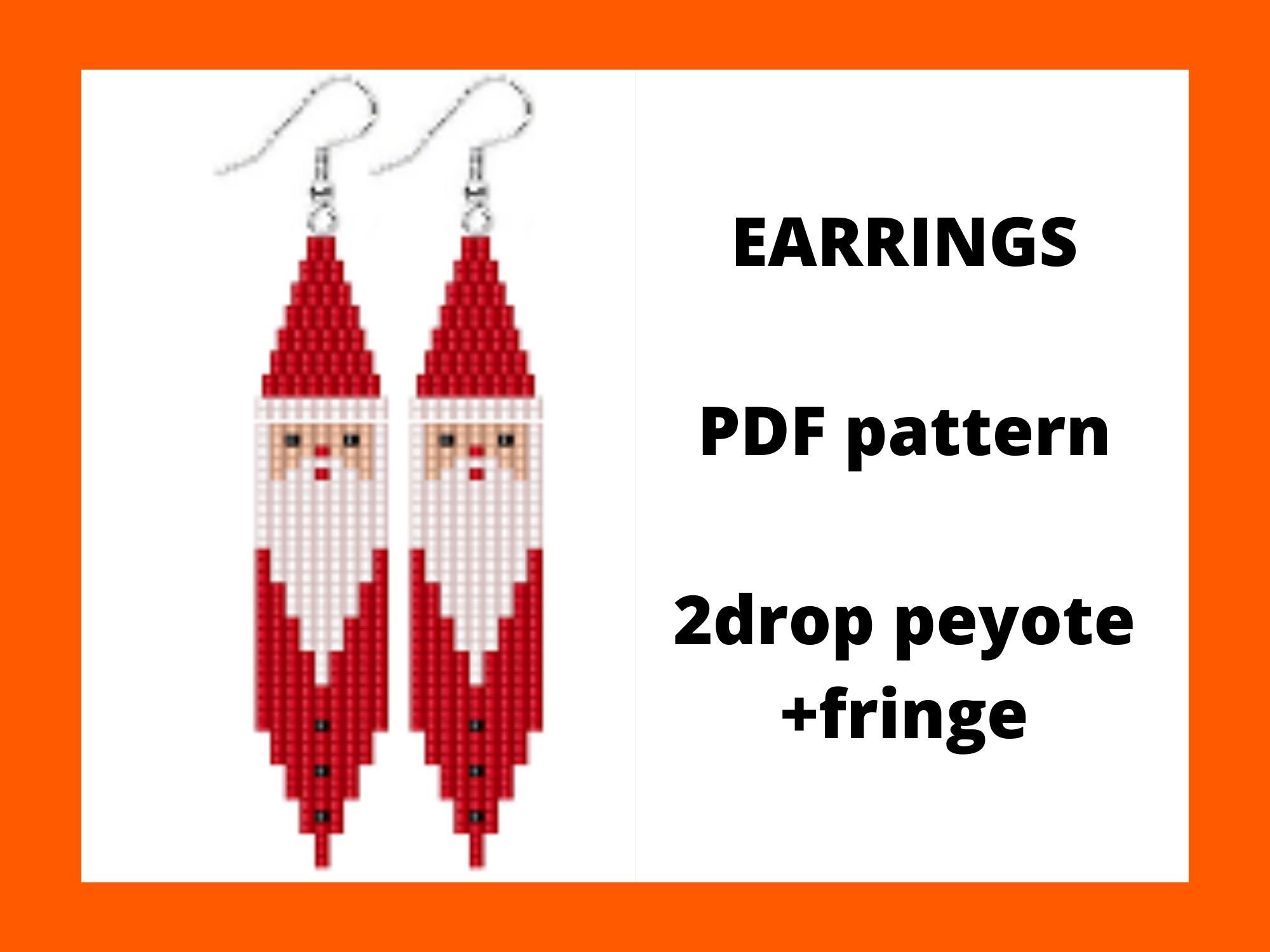 Santa Claus earring pattern Christmas earring pattern pdf | Etsy
