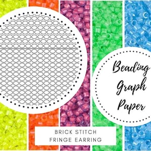 Beading Graph Paper, Brick Stitch Earring Graph Paper, 10 Blank Fringe ...