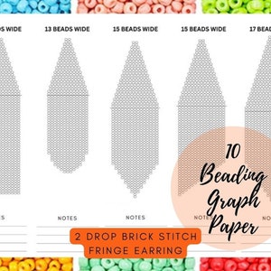 Bead Graph Paper, Seed Bead 2 DROP Brick Stitch Earring Graph Paper, 10 ...