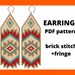 Brick Stitch Pattern, Native Style Pattern, Beaded Fringe Earring ...