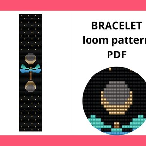 Dragonfly Loom Beaded Bracelet Pattern, Crescent Full Moon Butterfly ...