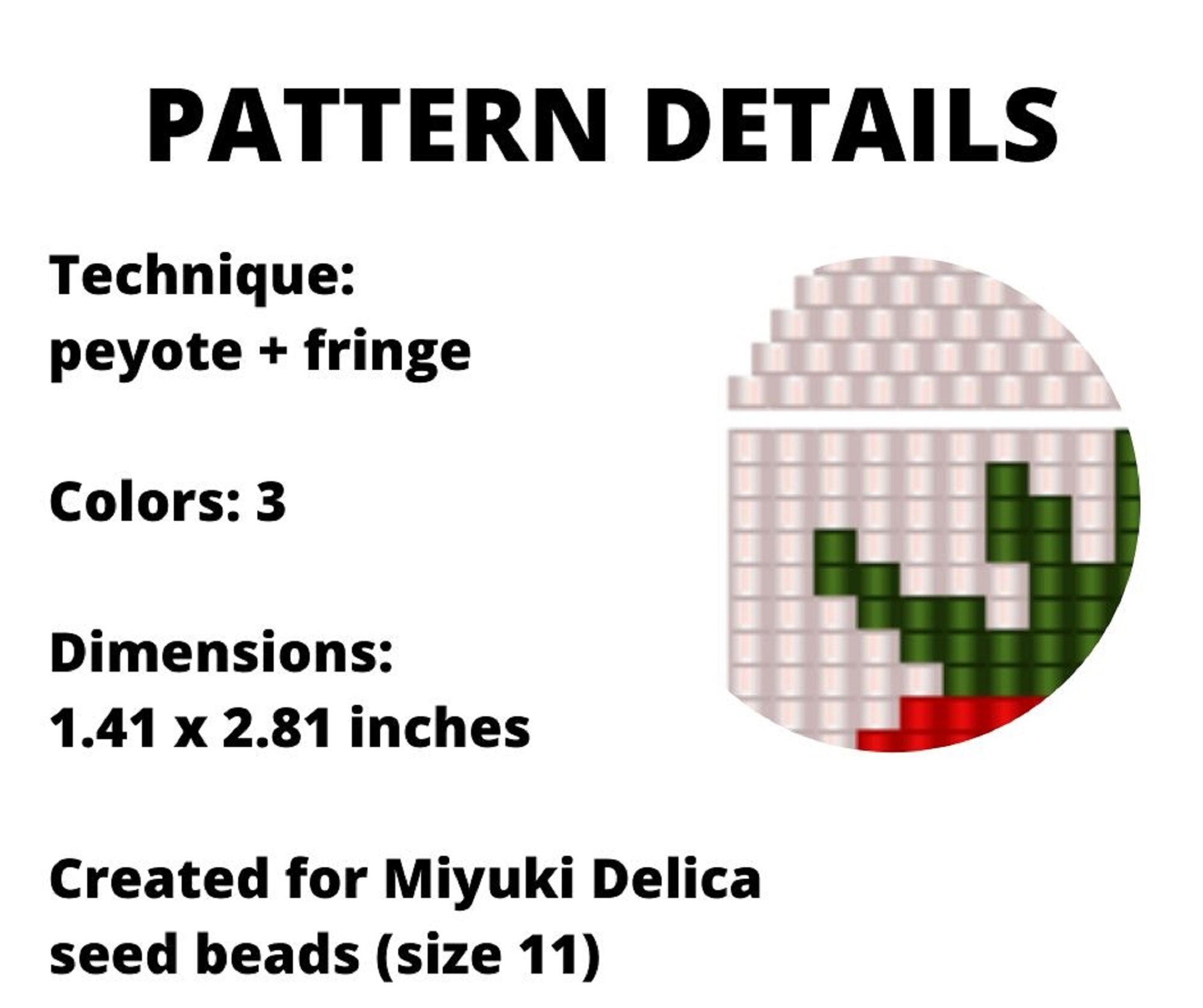 Strawberry Seed Bead Pattern Fringe Earring Pattern Brick - Etsy