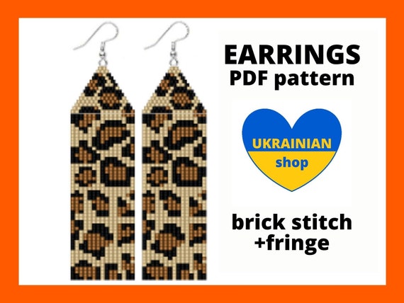 Beaded Fringe Earring Pattern Leopard Skin Pattern Cheetah - Etsy