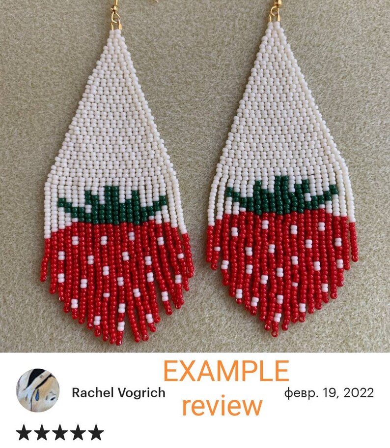 Strawberry Seed Bead Pattern Fringe Earring Pattern Brick - Etsy