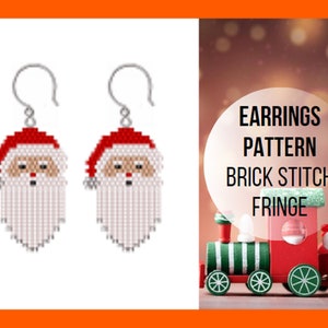 Santa Claus Seed Bead Fringe Earring Pattern, Christmas Earrings, Easy ...