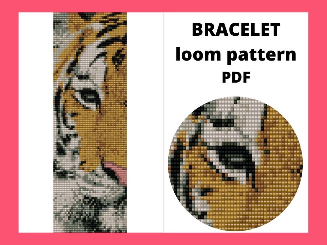 Tiger Loom Pattern, Safari Cat Pattern, Wild Cat Pattern, Bead Loom ...