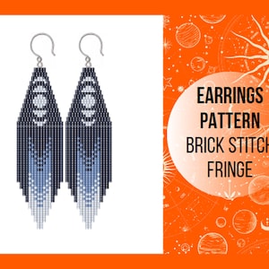 Moon Phase Beaded Earring Pattern, Brick Stitch Pattern, Miyuki Delica ...