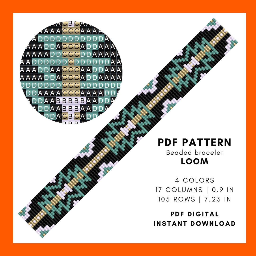 Geometric Bead Loom Patterns Seed Bead Wide Bracelet Ethnic Design