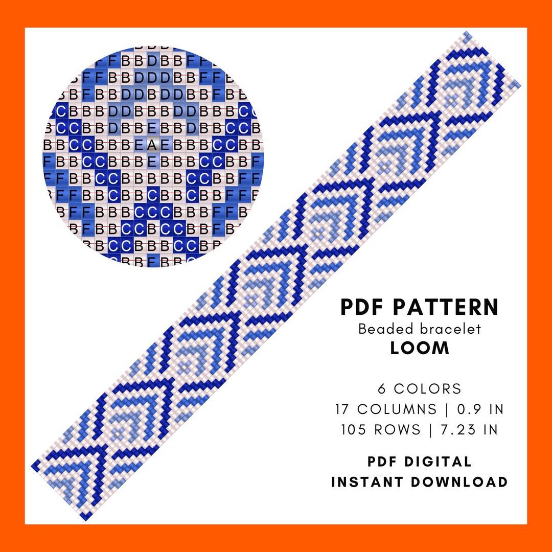 Blue Shades Geometric Loom Bead Pattern Miyuki Delica PDF Pattern ...