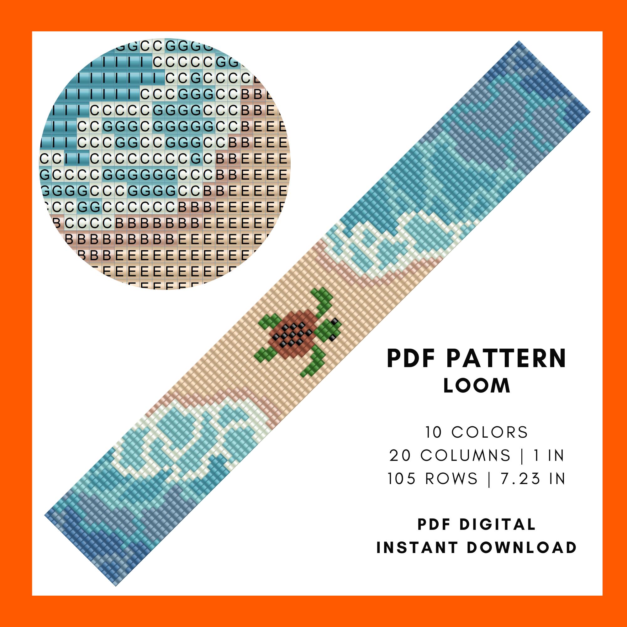 Sea Turtle Loom Bracelet and Brick Stitch Earring Pattern, Miyuki ...