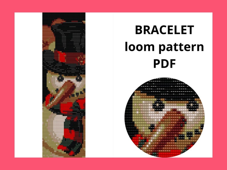 Snowman Bead Loom Pattern Christmas Loom Pattern Xmas Loom - Etsy