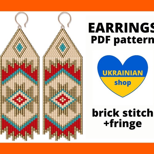 Brick Stitch Pattern Native Style Earring Pattern Seed Bead - Etsy