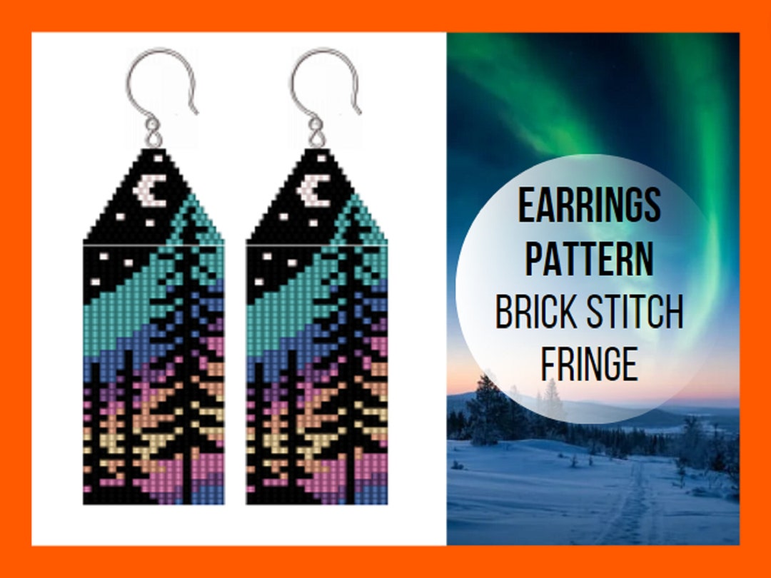 Aurora Borealis North Pole Seed Bead Fringe Earring Pattern, Northern ...
