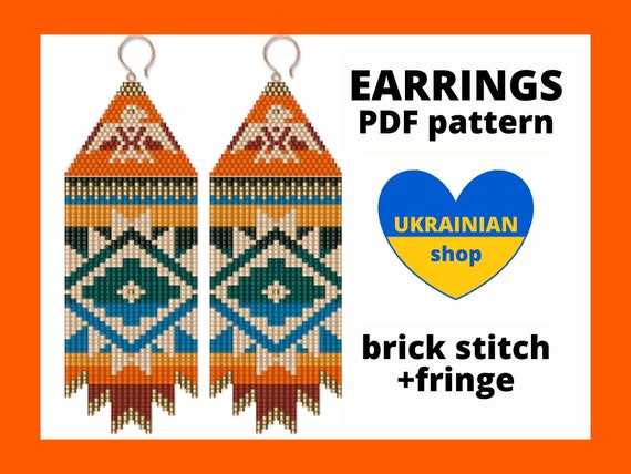 Brick Stitch Pattern Native Style Earring Pattern Beaded - Etsy