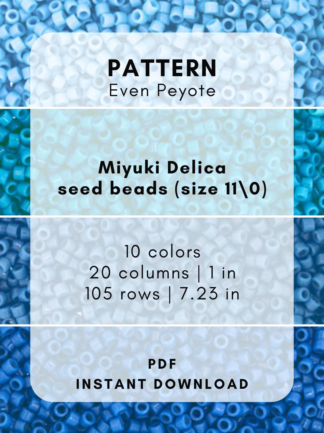 Even Peyote Beading Ocean Waves Summer Sandy Shore Bracelet Pattern ...