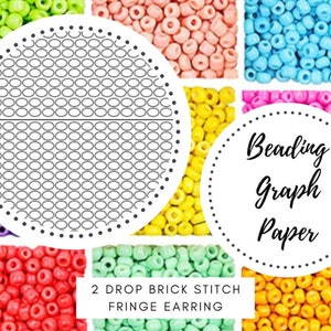 Bead Graph Paper, Seed Bead 2 DROP Brick Stitch Earring Graph Paper, 10 ...
