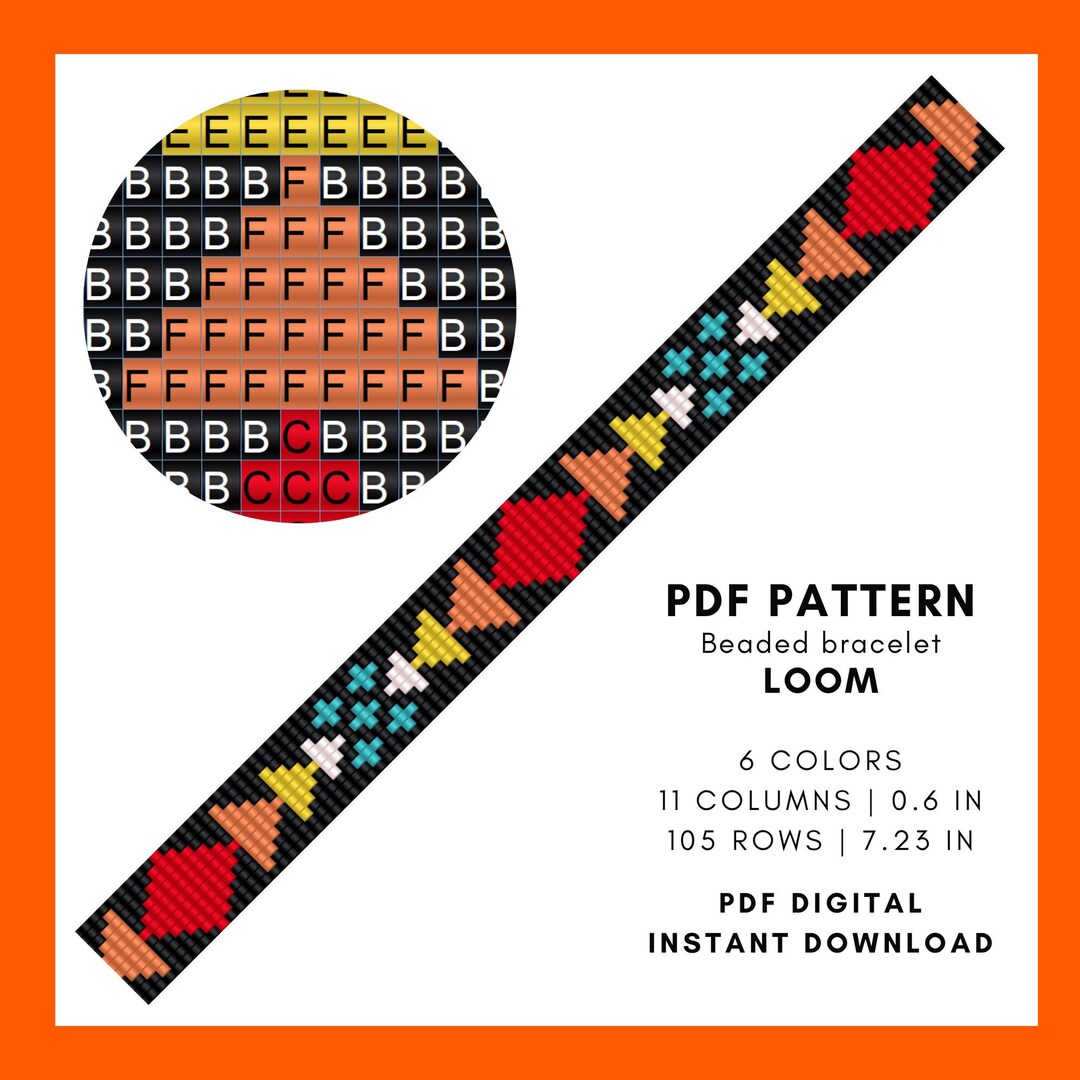 Native American Inspired Bead Loom Bracelet Pattern Geometric Ethnic ...