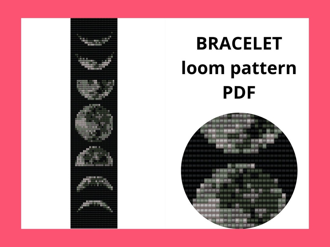 Moon Phases Loom Pattern, Moon Bracelet Pattern, Lunar Loom Pattern ...