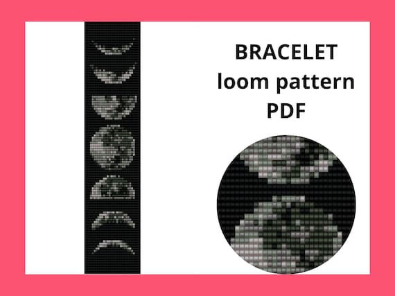 Moon Phases Loom Pattern Moon Bracelet Pattern Lunar Loom | Etsy