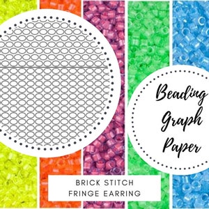 Beading Graph Paper, Brick Stitch Earring Graph Paper, 10 Blank Fringe ...