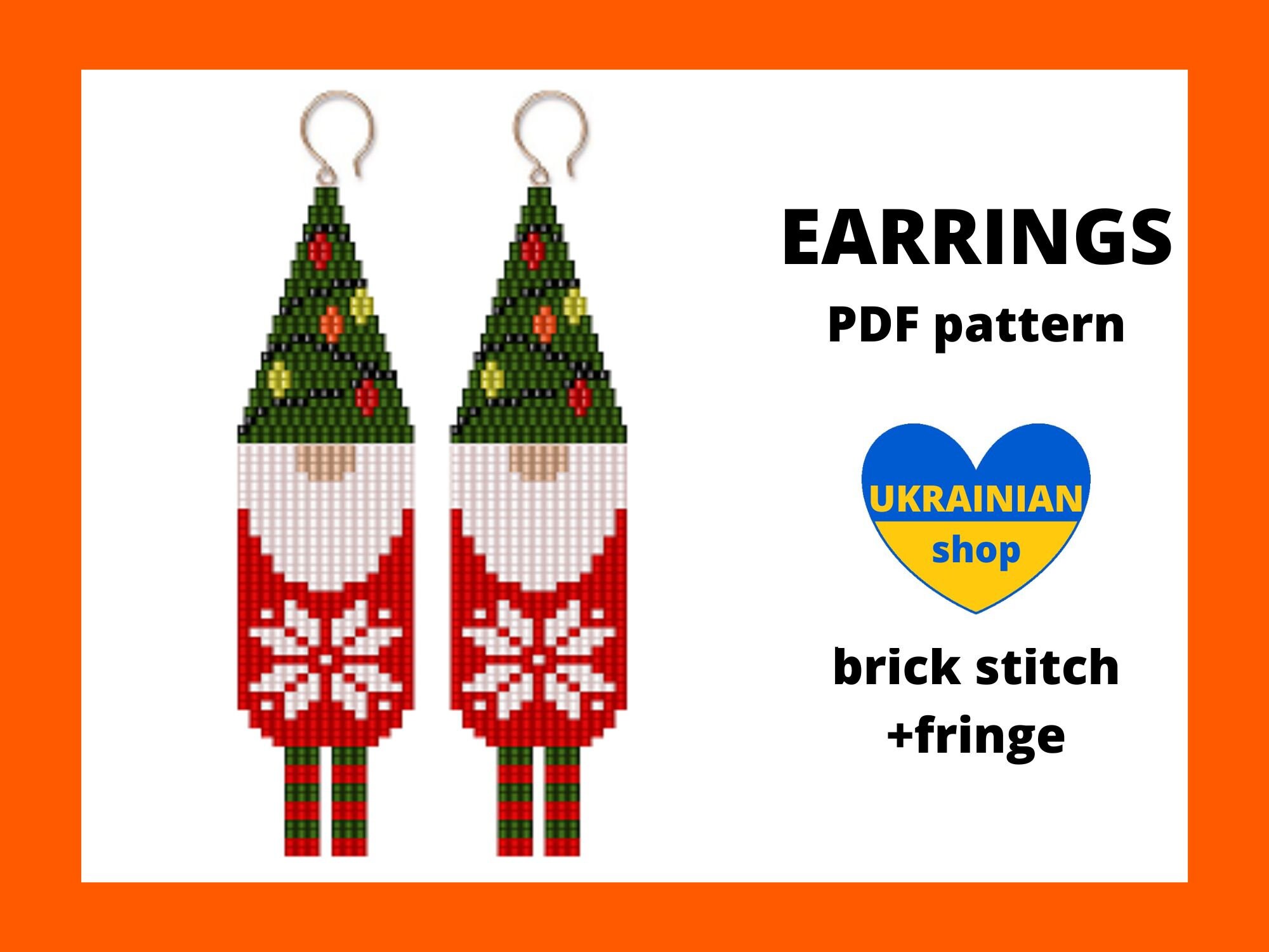 Christmas Gnome Seed Bead Earring Pattern Christmas Lights - Etsy