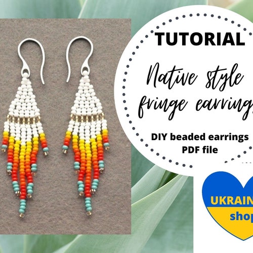 Tutorial Beaded Fringe Earrings DIY Seed Bead Earrings - Etsy