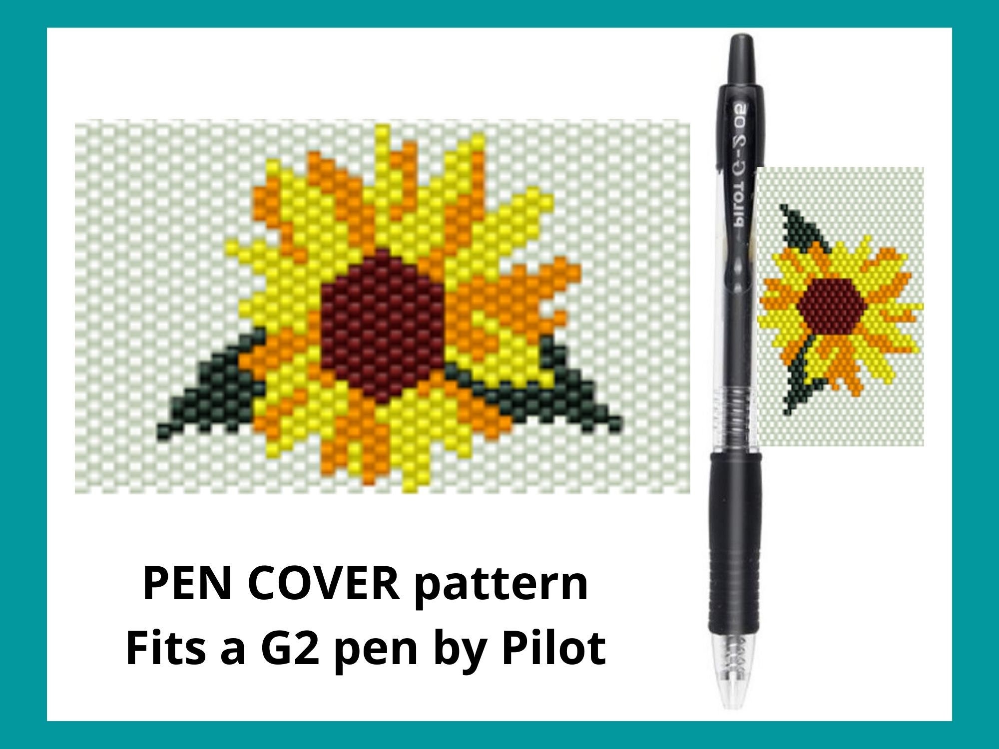 Sunflower pen wrap pattern Pen cover pattern Sunflower pen | Etsy