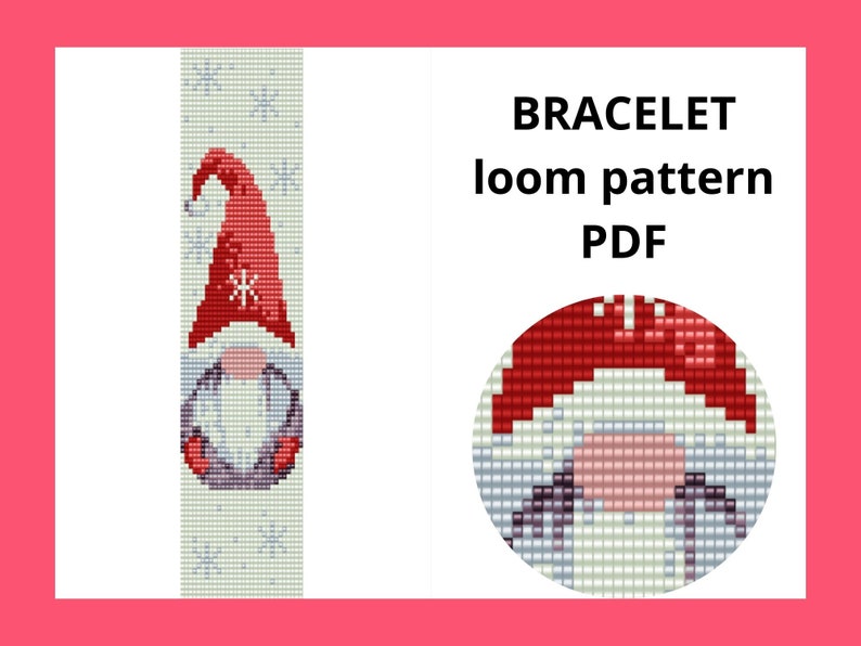 Gnome Bracelet Pattern Beaded Loom Pattern Winter Beaded - Etsy