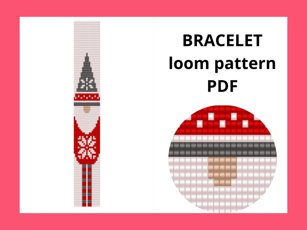 Funny Gnome Loom Bracelet Pattern, Beaded Loom Pattern, Winter Beaded ...