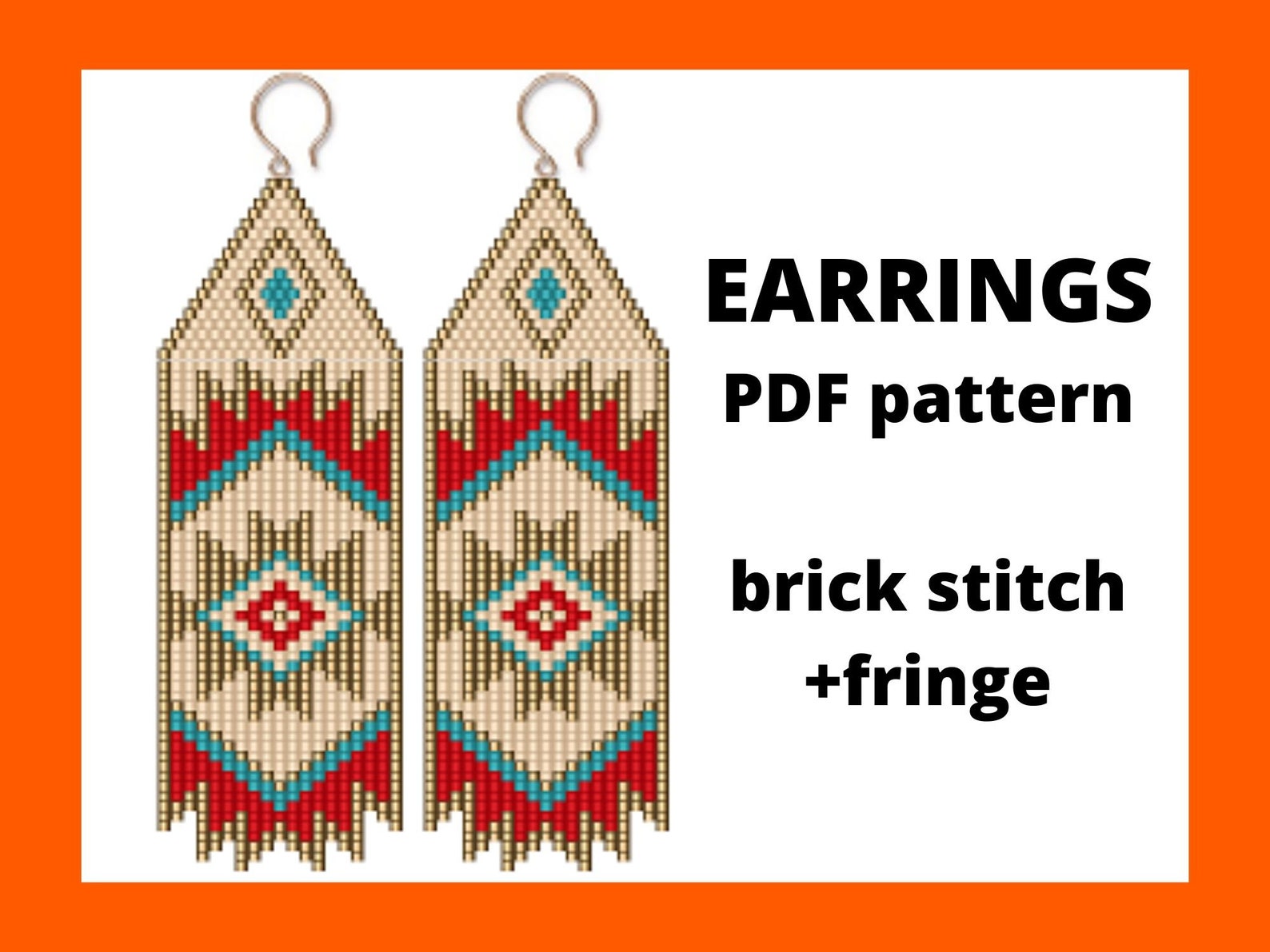 Brick Stitch Pattern Native Style Pattern Beaded Fringe - Etsy