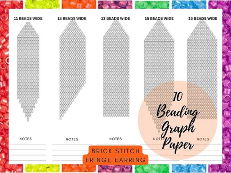 Beading Graph Paper Brick Stitch Earring Graph Paper 10 - Etsy