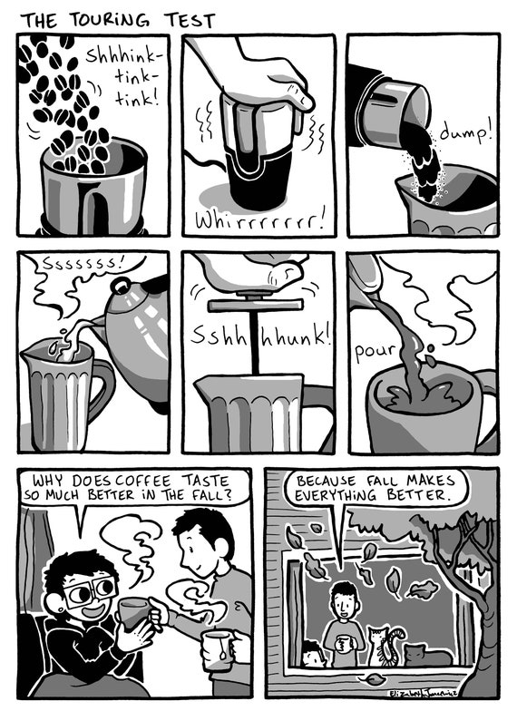 The Touring Test Coffee Fine Art Comic Print - Etsy