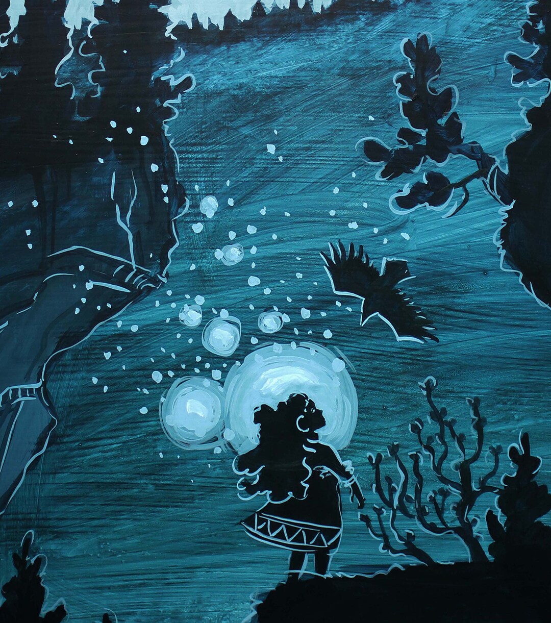 Girl With Raven; Fine Art Print - Etsy