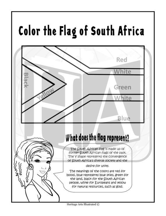 South Africa Flag Coloring Page Coloring Pages