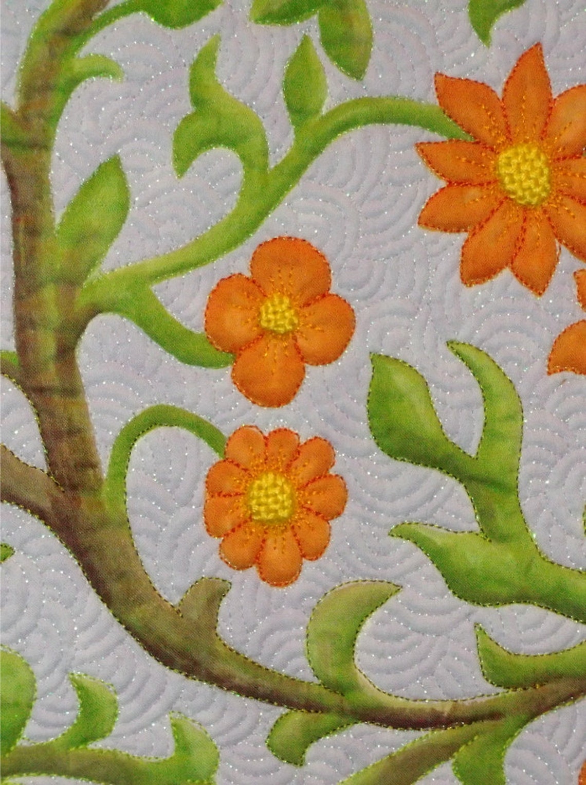 Art Quilts Flower Wall Quilts Quilted Wall Hanging Floral | Etsy