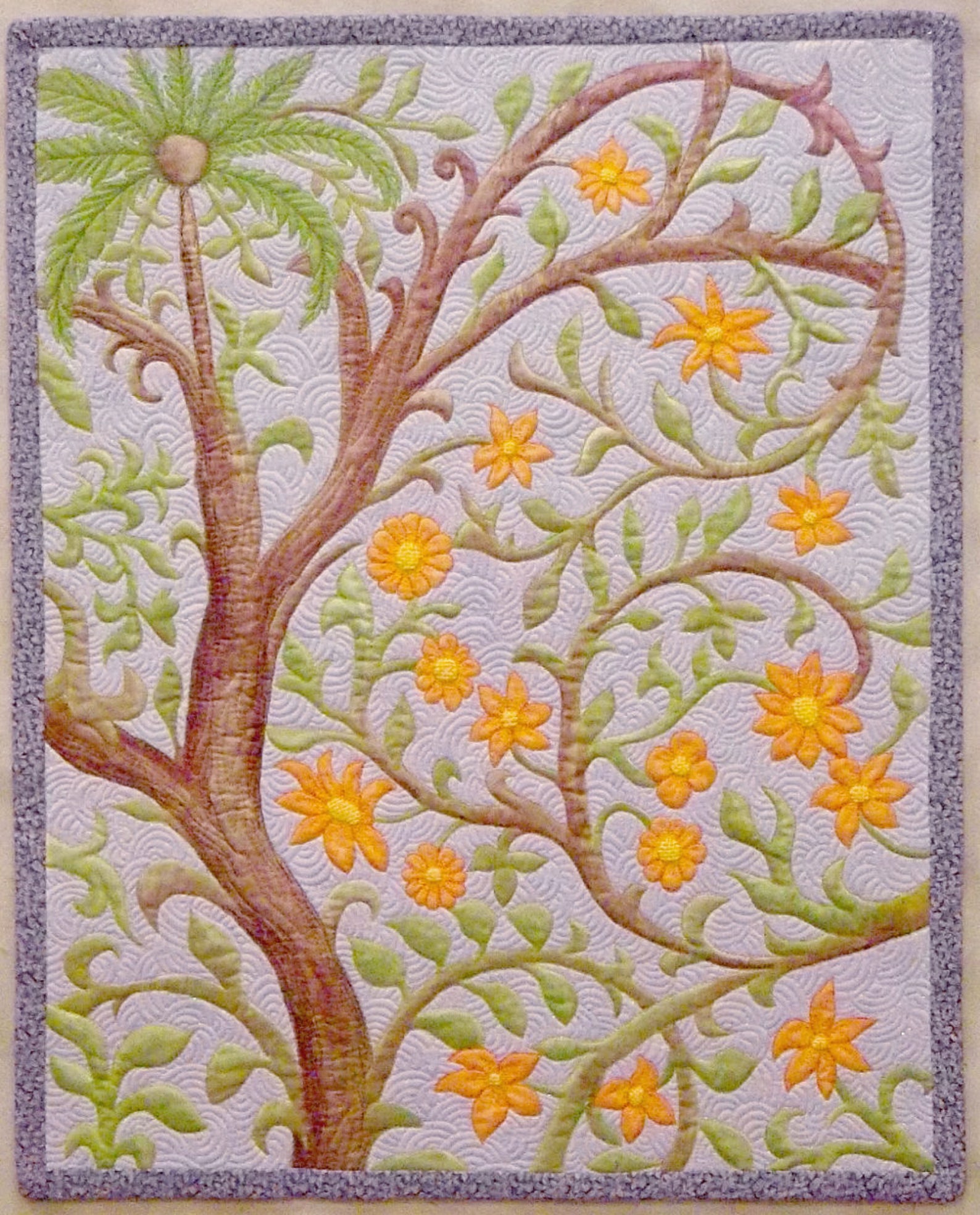 Art Quilts Flower Wall Quilts Quilted Wall Hanging Floral | Etsy