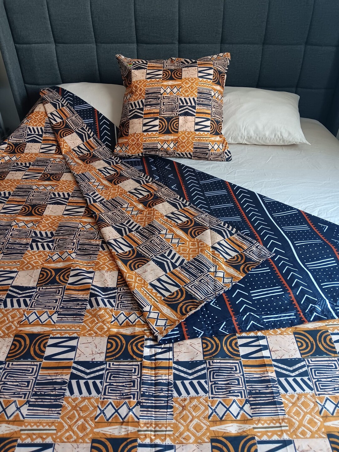 Reversible African Print Throw - Etsy